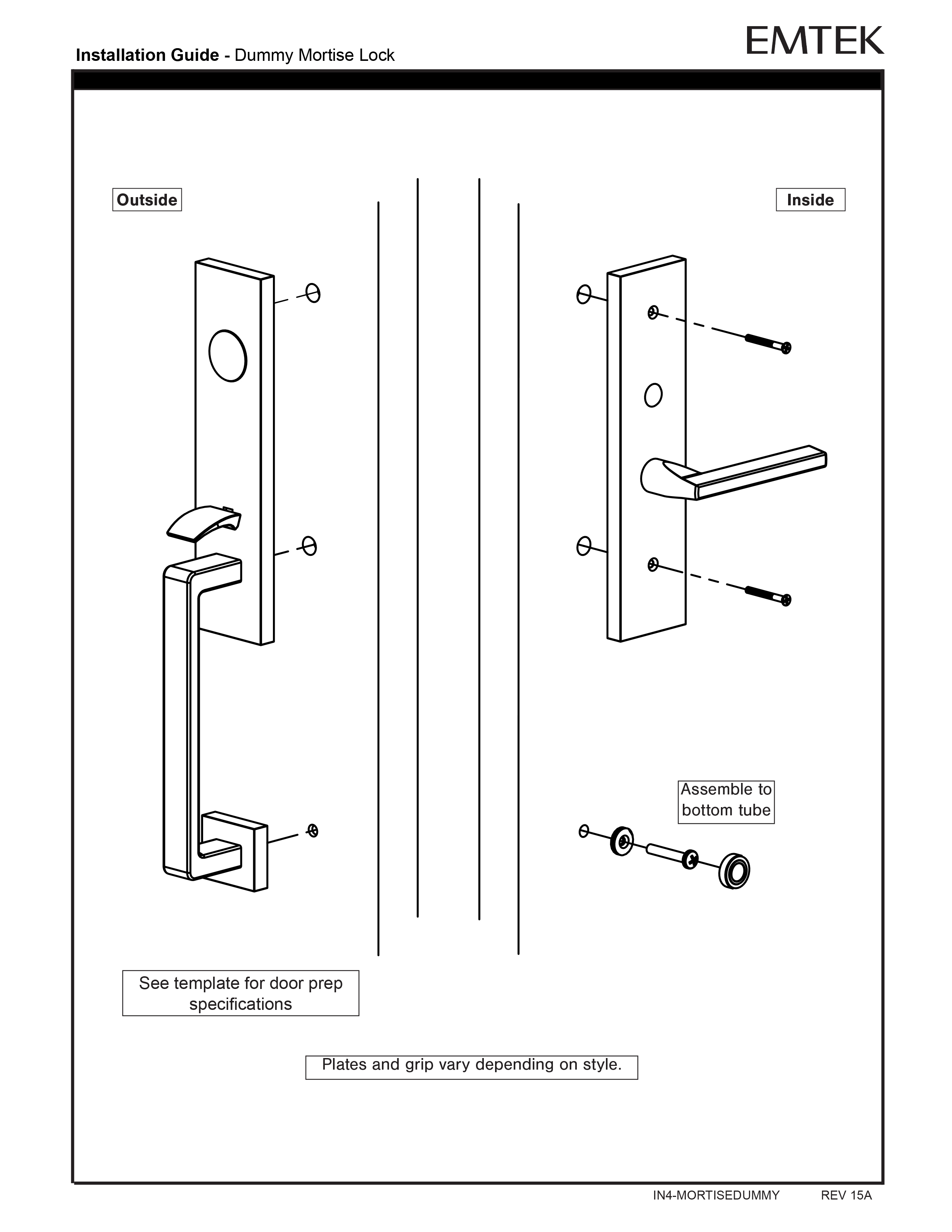Hercules Smooth Monolithic Mortise Entry Set | Emtek