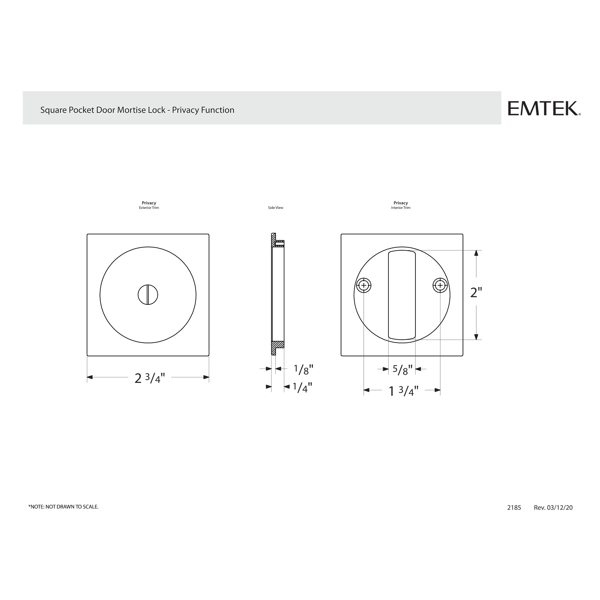 Round and Square Pocket Door Mortise Locks | Emtek