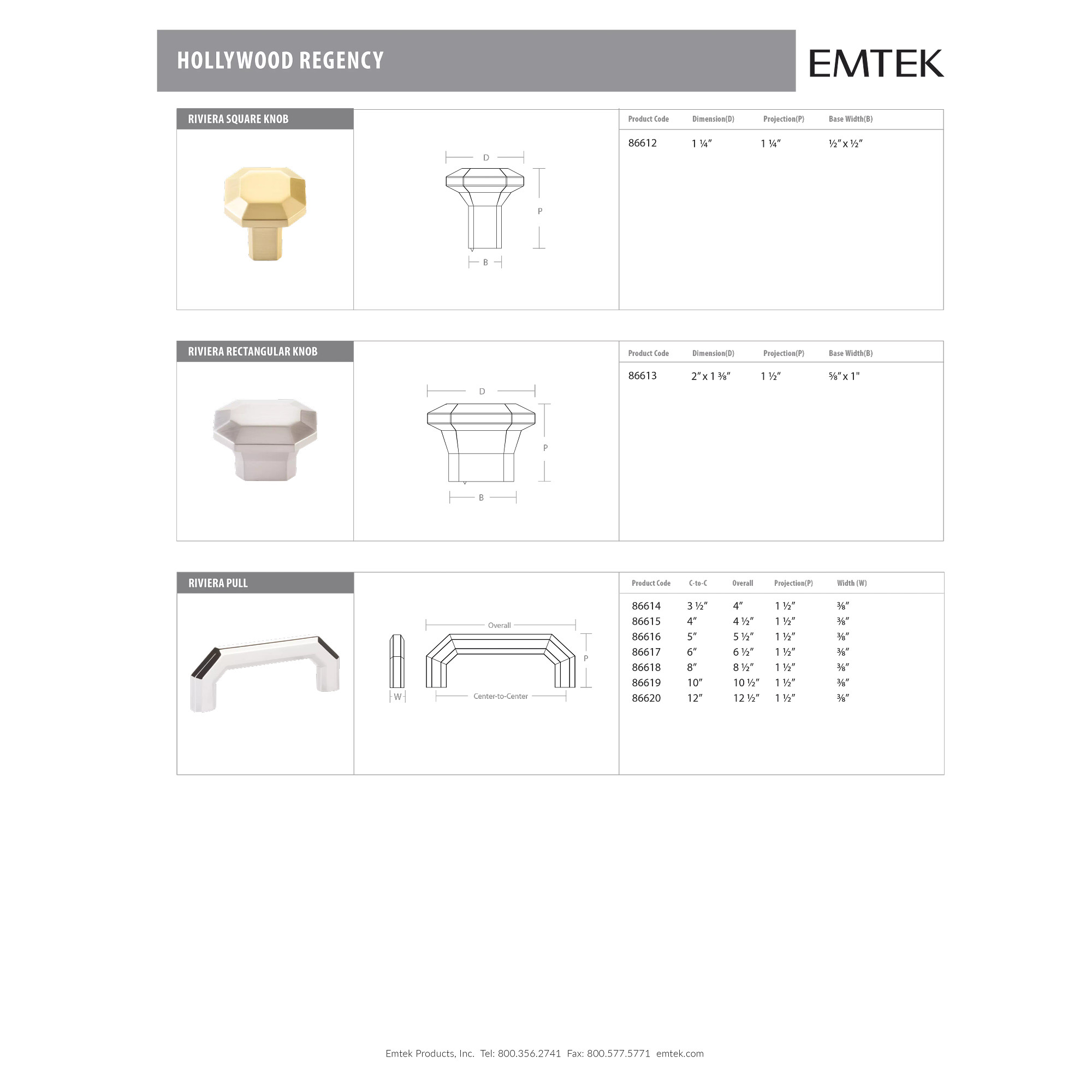 Riviera Pull | Hollywood Regency Cabinet Hardware Collection | Emtek