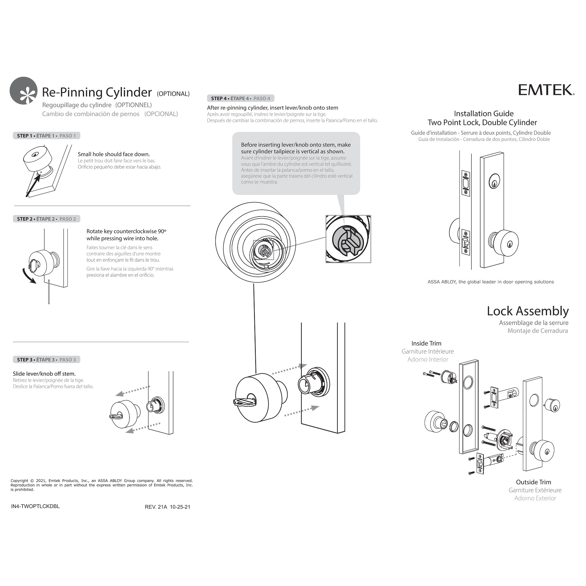 Modern Rectangular Two Point Lock | Emtek