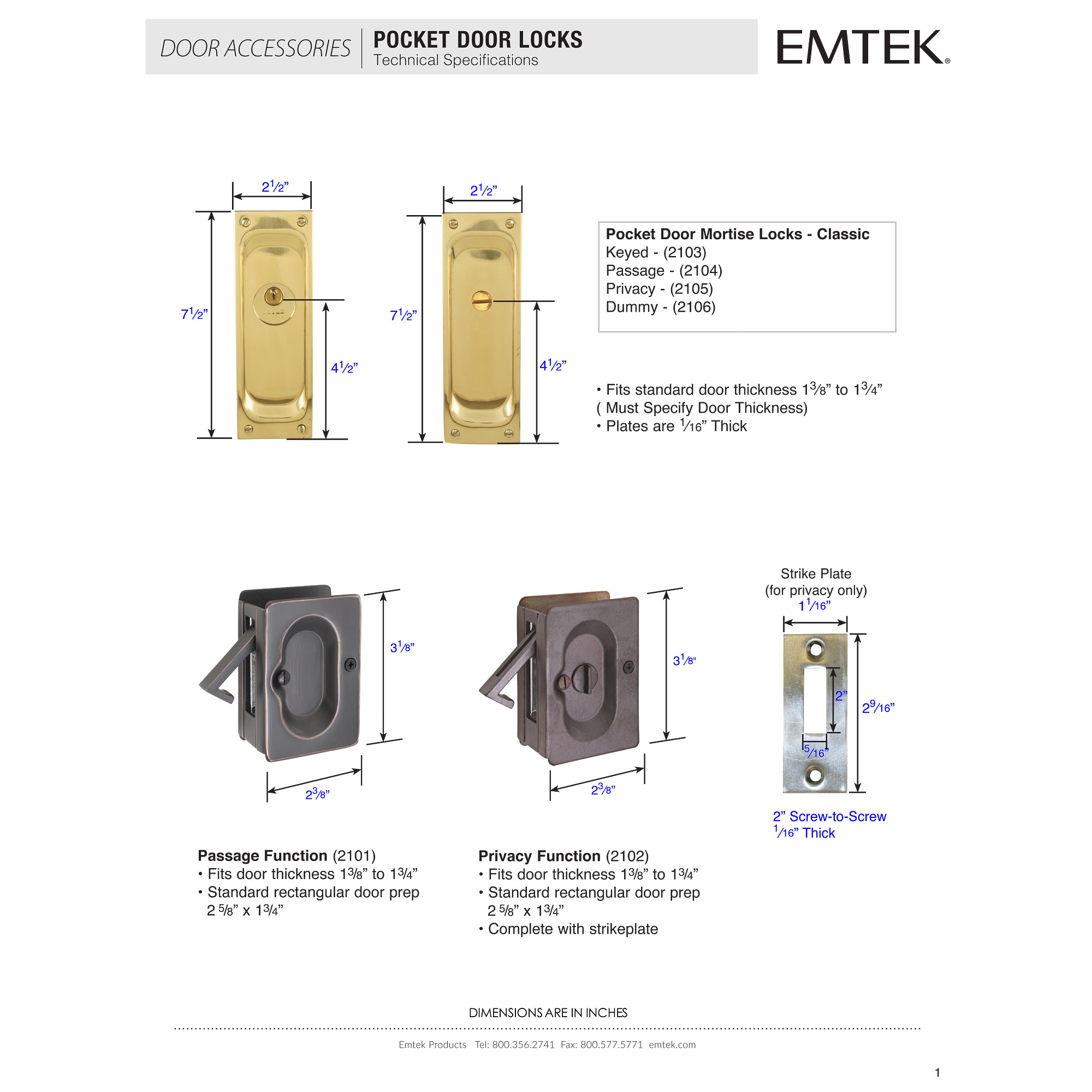 Rustic Modern Rectangular Flush Pull | Emtek