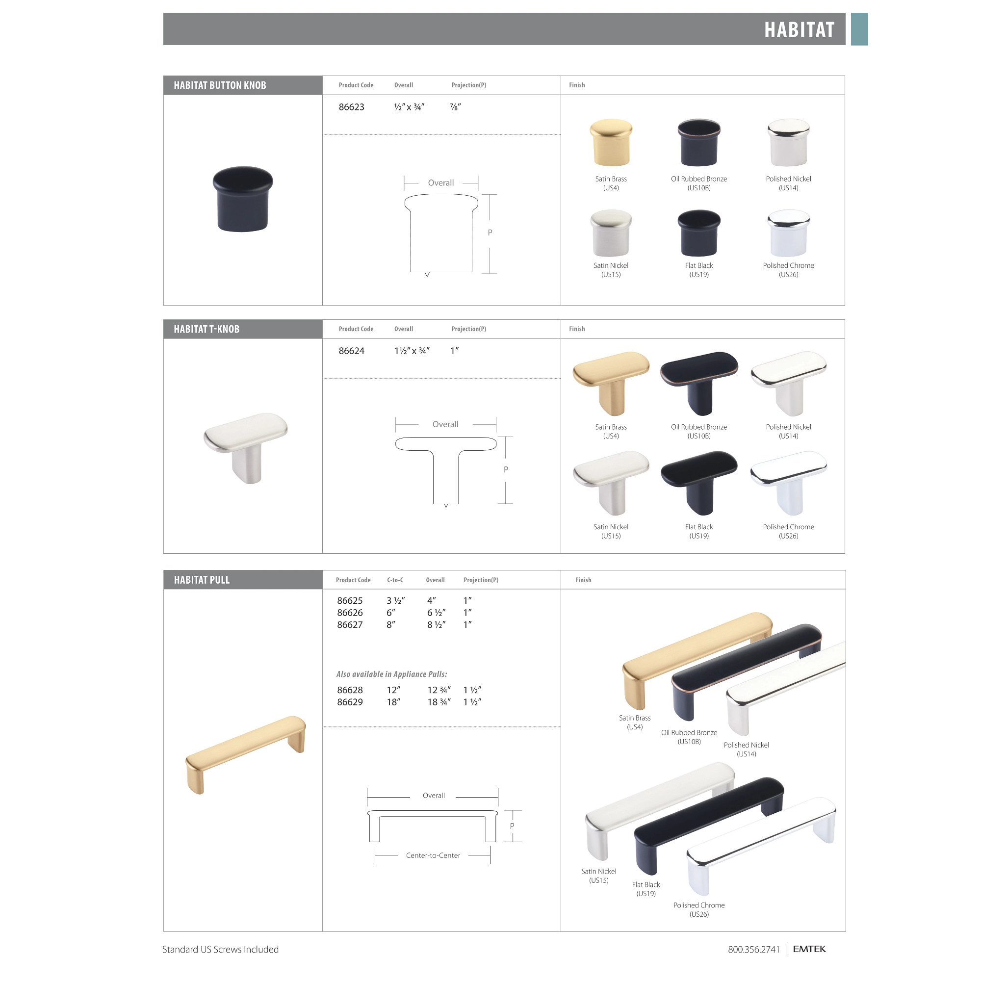 Habitat Pull | Habitat Cabinet Hardware Collection | Emtek