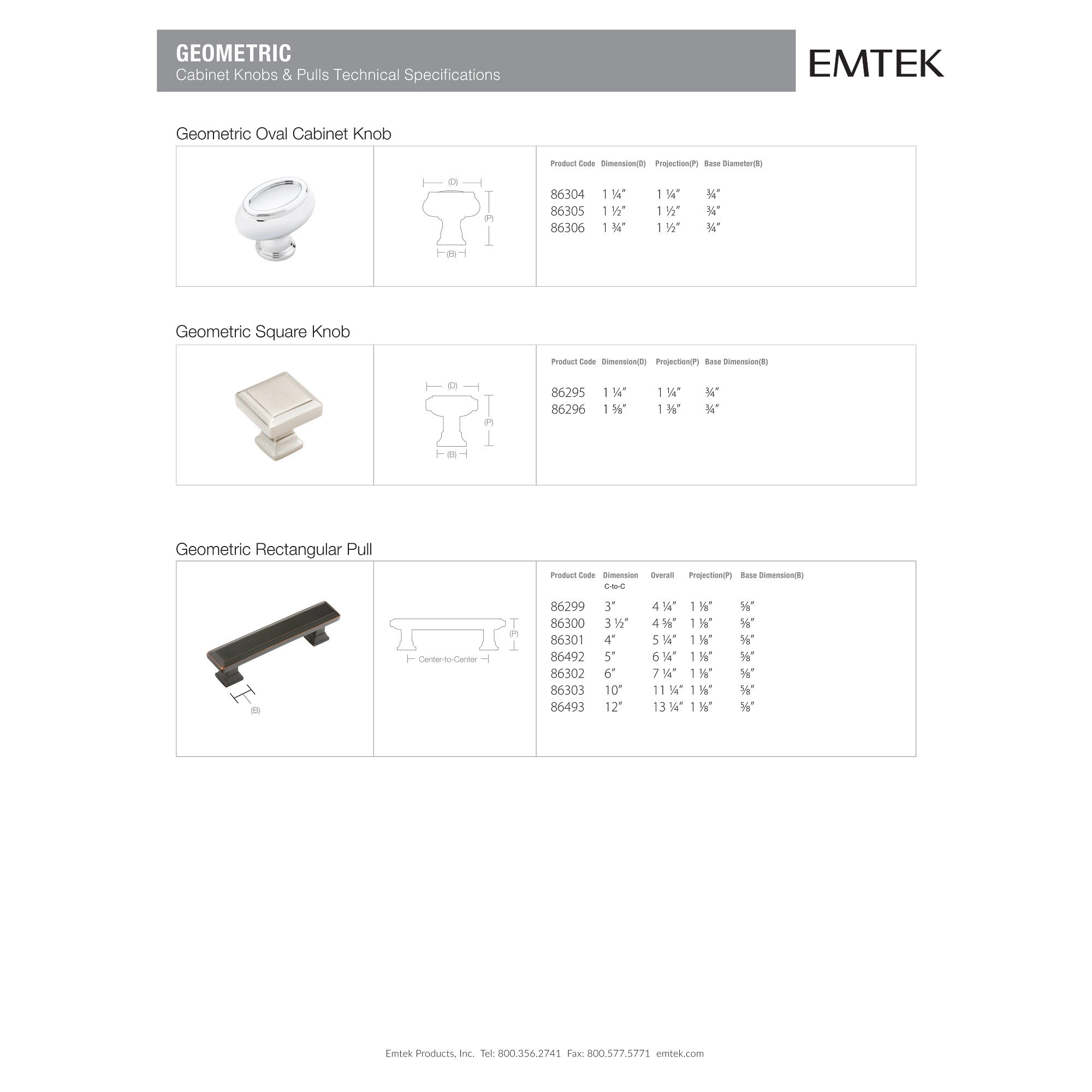 Geometric Rectangular Cabinet Pull | Emtek