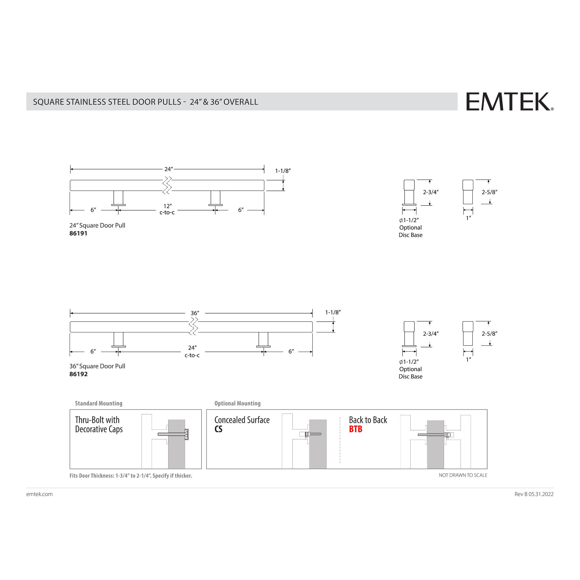 Round Long Door Pull | Emtek